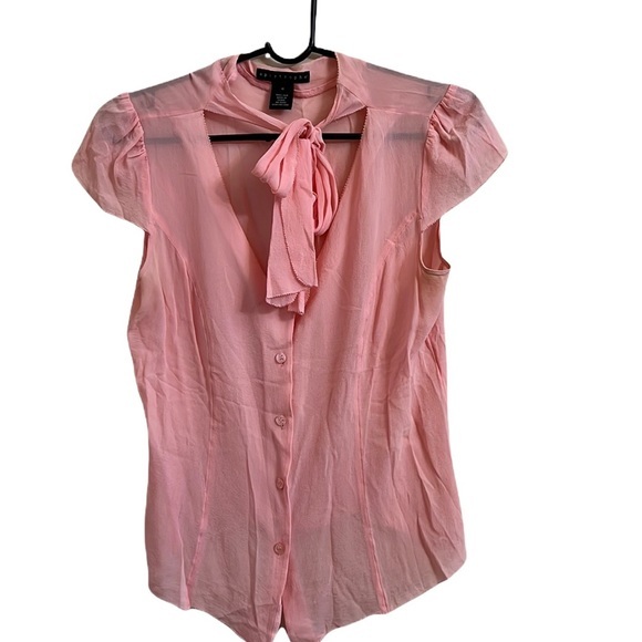Apostrophe | Tops | Apostrophe Sheer Soft Pink Blouse Size 2 | Poshmark